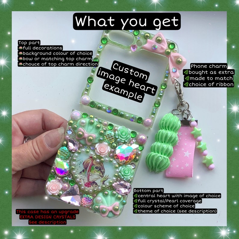 Custom Decoden Z Flip Phone Case: Kawaii Bling Cell Cover - Etsy