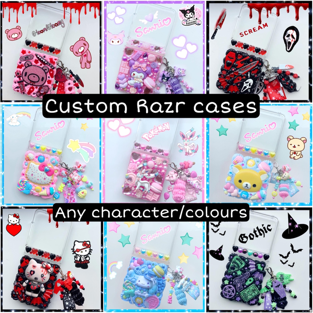 Custom Moto Razr Phone Case Cute Kitty Kawaii Decoden Phone Case for ...