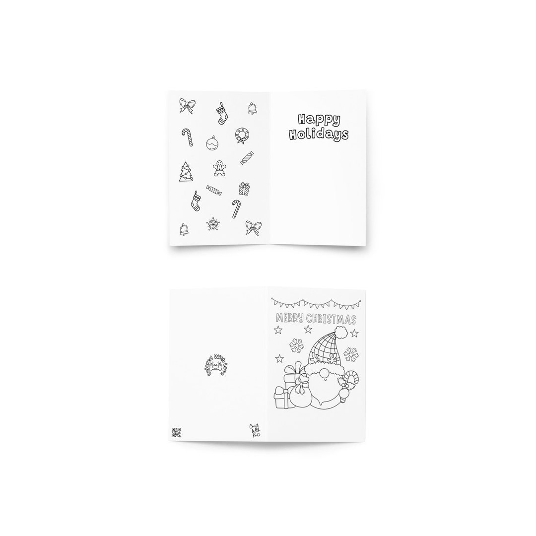Christmas Coloring Card| Greeting Cards| Crafts for Kids|diy Coloring ...