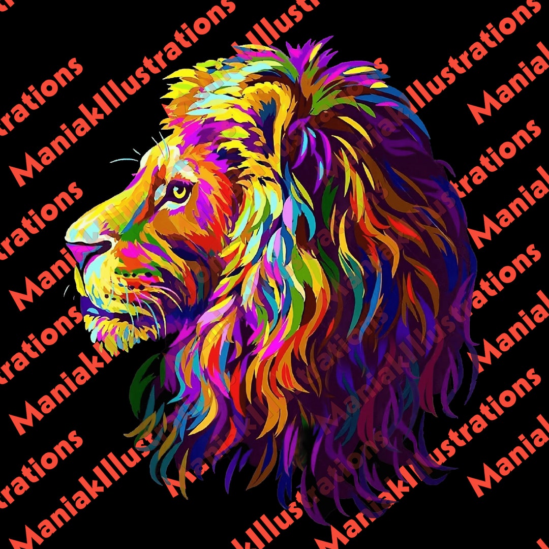 Lion Colorful - Etsy