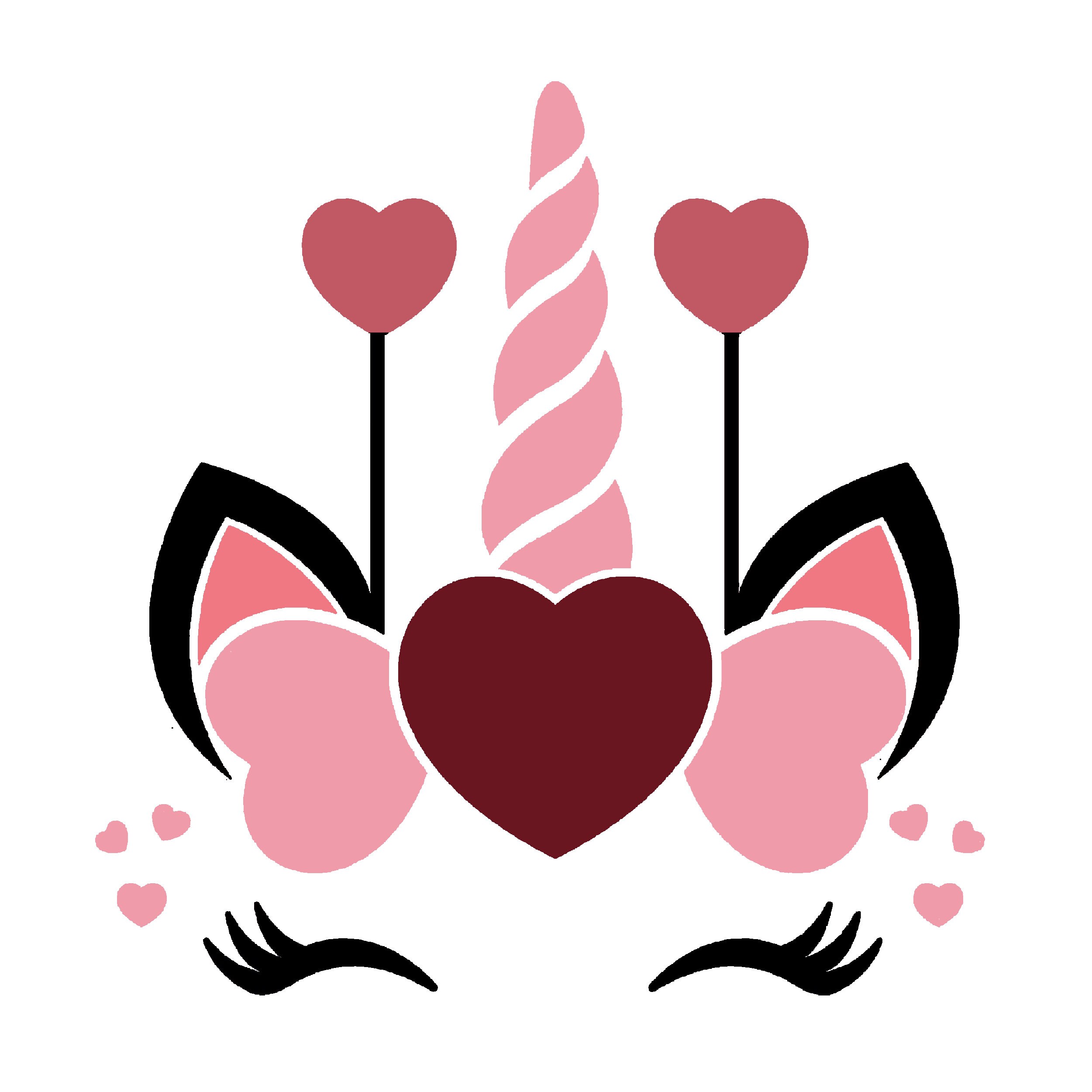 Unicorn Love Hearts Valentines Png - Etsy