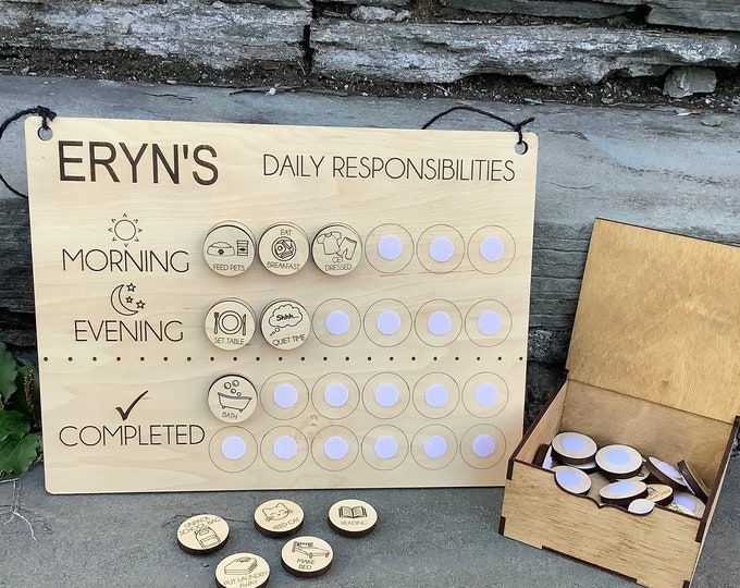 Chore Chart Kids | Personalized Chart | Responsibility | Daily Chore ...