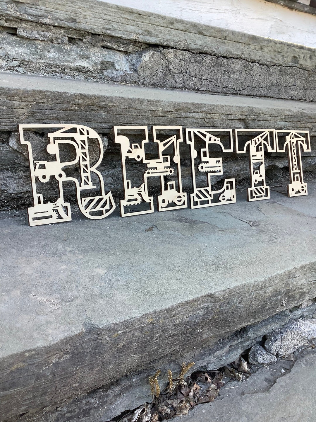 Wood DIY Construction Letters | Kids Room Decor | Alphabet ...