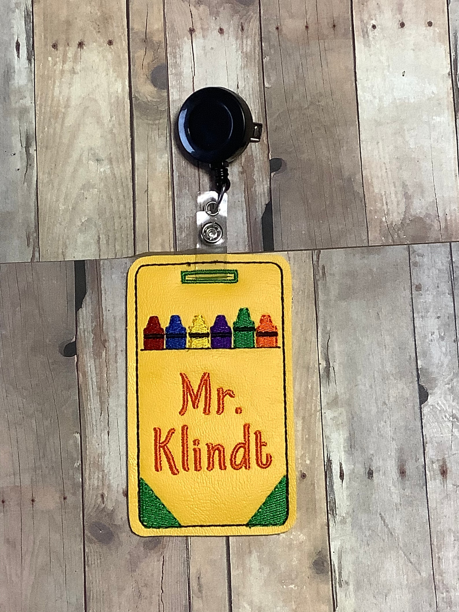 Personalized Crayon ID Badge Holder Pencil Employee ID - Etsy