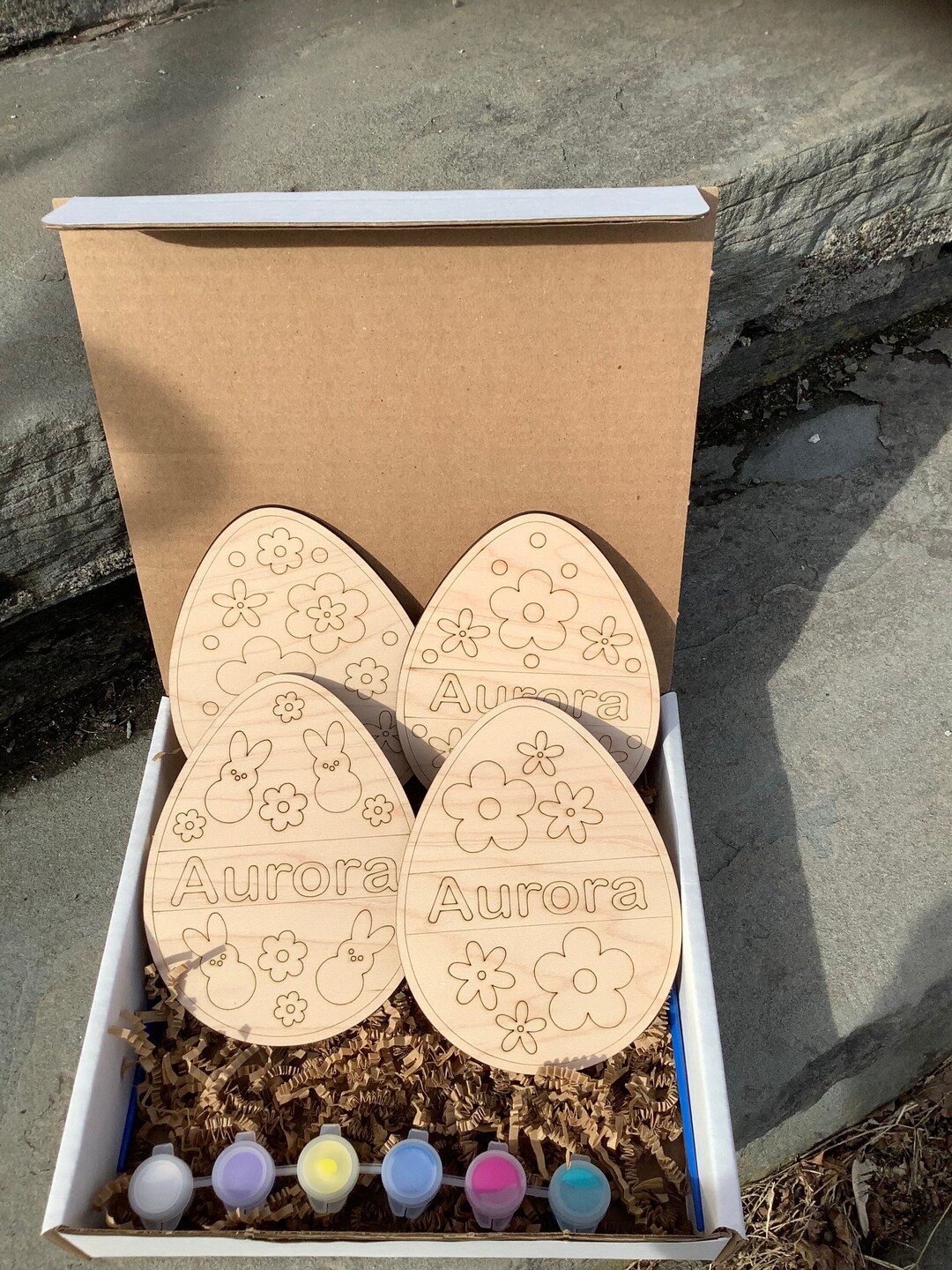 Set of 7 DIY Easter Egg Craft Kit Personalized Easter Basket - Etsy