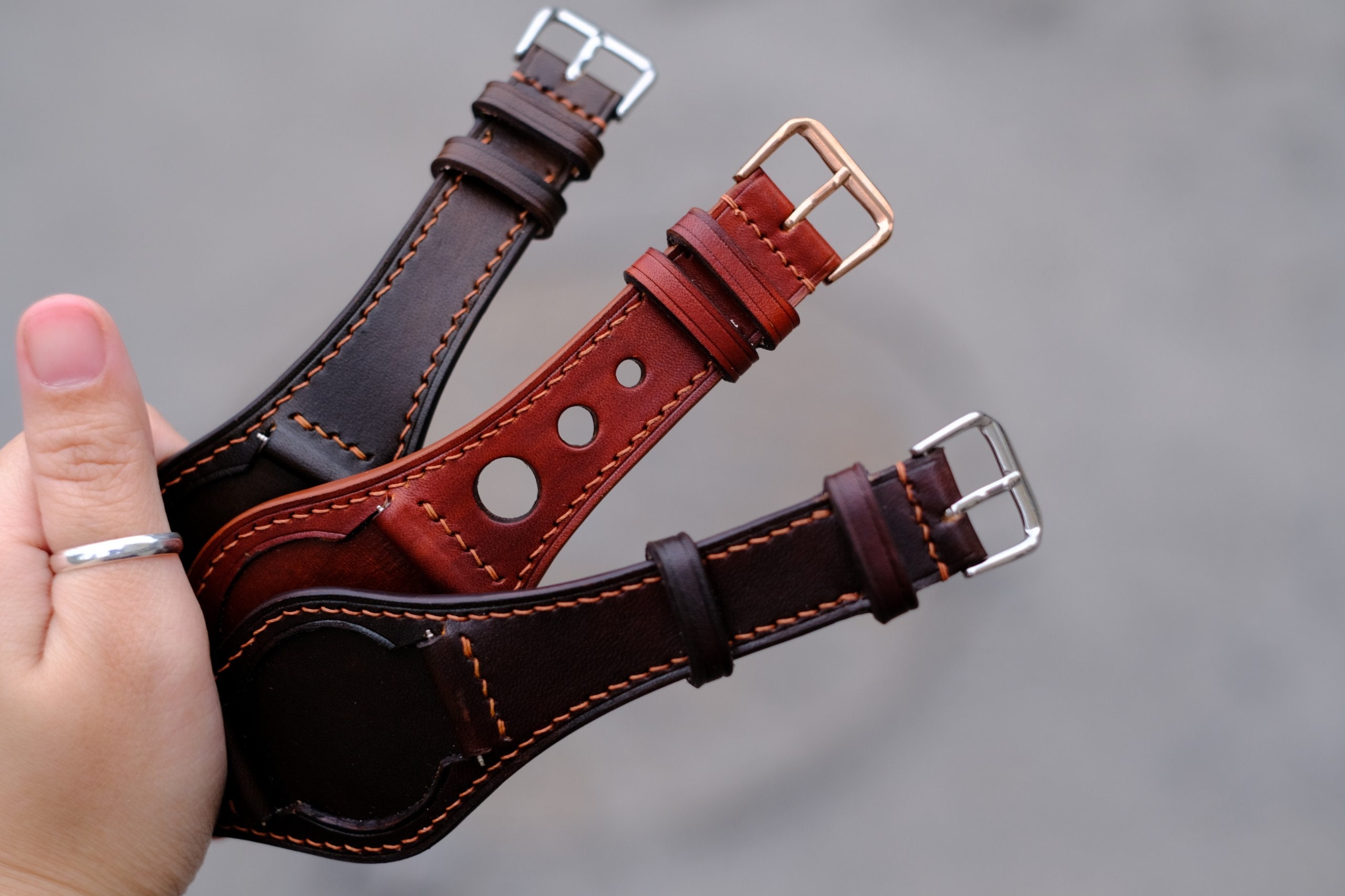 Leather Bund Strap Bund Watch Band 16mm 18mm 20mm 22mm 24mm - Etsy