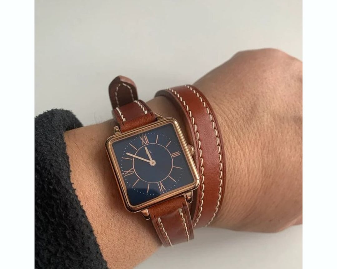 Leather Long Strap Watch Strap Apples 44mm 42mm 40mm 38mm, Double Wrap ...