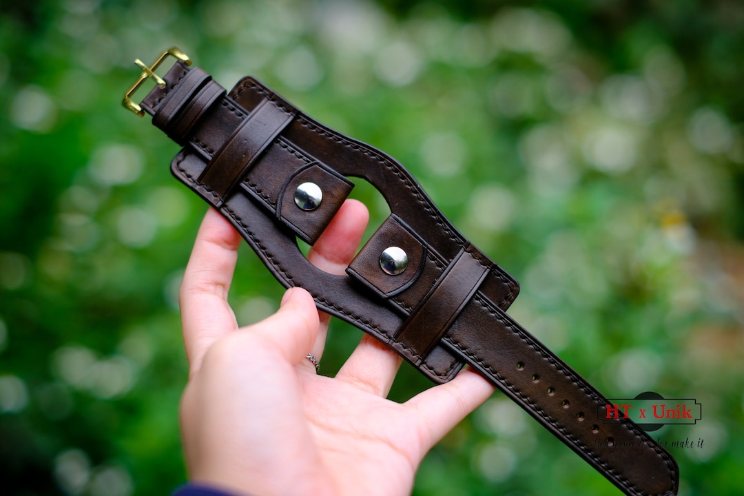 Custom Open-ended Bund Strap, Leather Bund Strap for Fixed Lugs Watch ...