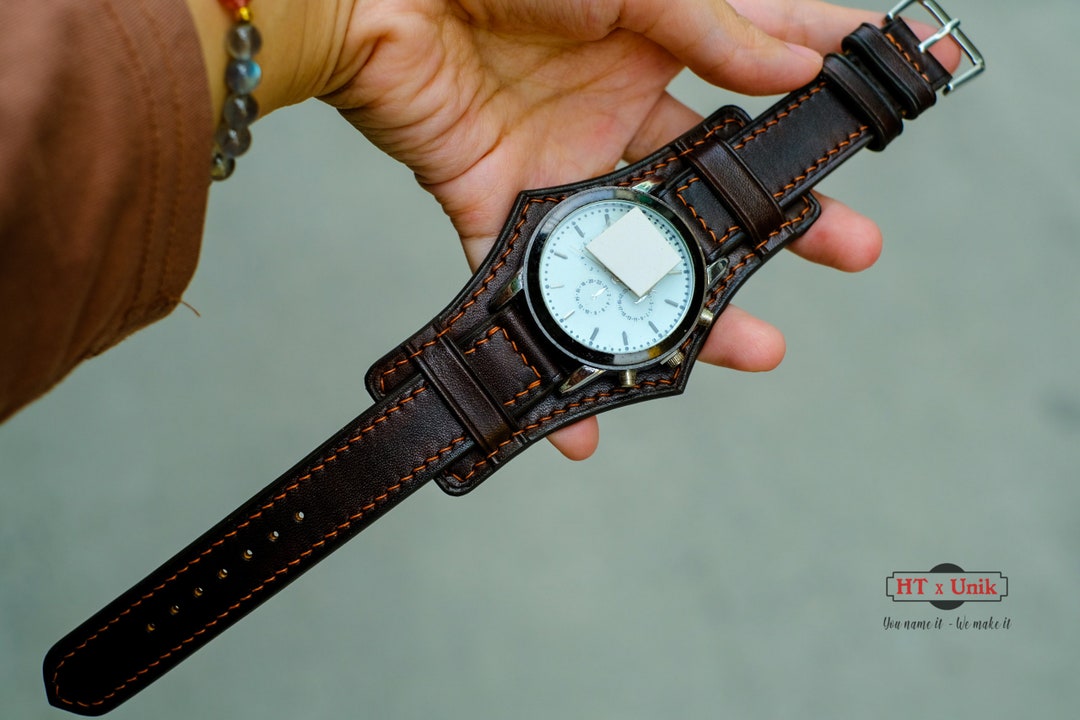 Leather Bund Strap Bund Watch Band Strap 16mm 18mm 20mm 22mm, Applee ...