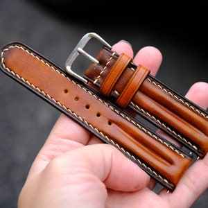 Custom Leather Watch Band, Leather Watch Strap, Genuine Leather Strap ...