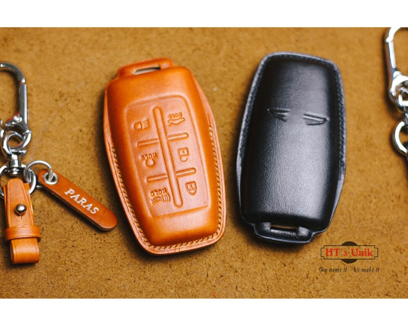 Genesis 4 6 8 Buttons Leather Key Fob Cover Case Genesis G70 - Etsy