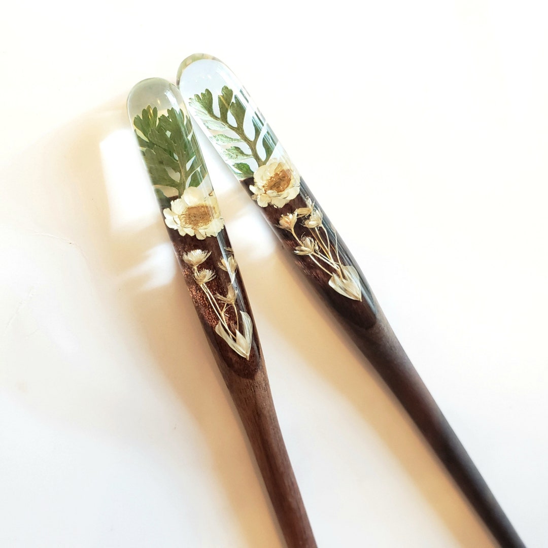 Resin Hair Stick, Wood Hair Stick, Hair Pin, Hair Fork, Bun Holder ...