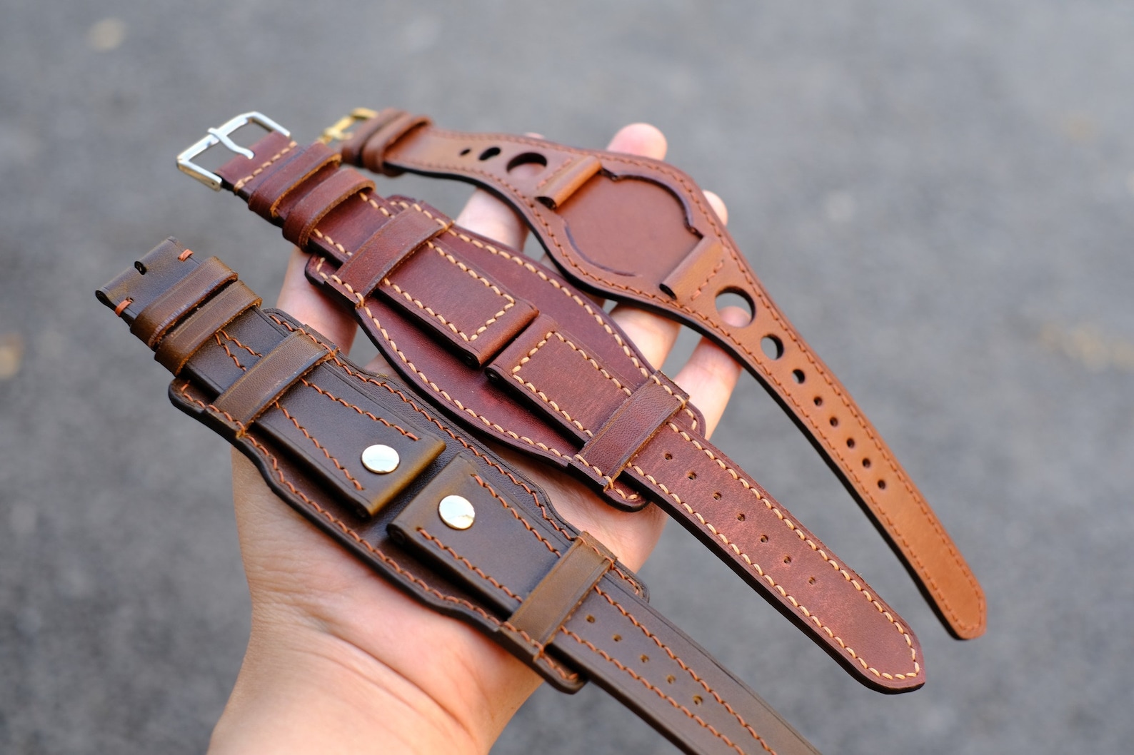 Leather Bund Strap Bund Watch Band 16mm 18mm 20mm 22mm 24mm | Etsy