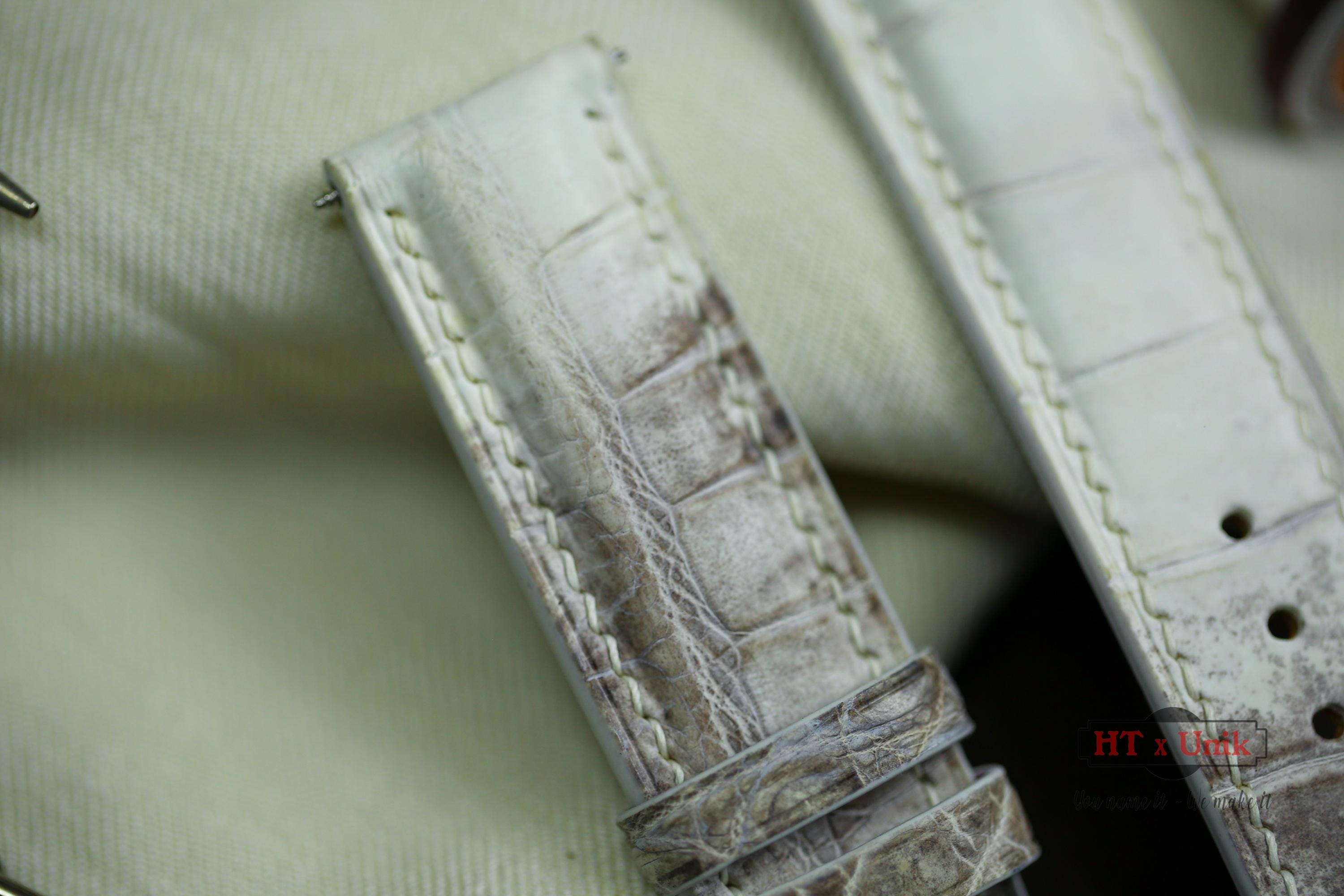 White Himalayan Alligator Leather Alligator Leather Watch Strap 24mm ...
