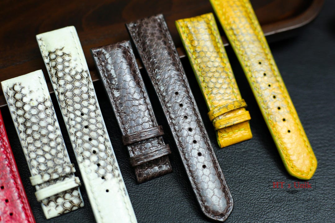 Custom Size Python Leather Watch Strap 23mm 22mm 21mm 20mm 19mm 18mm ...