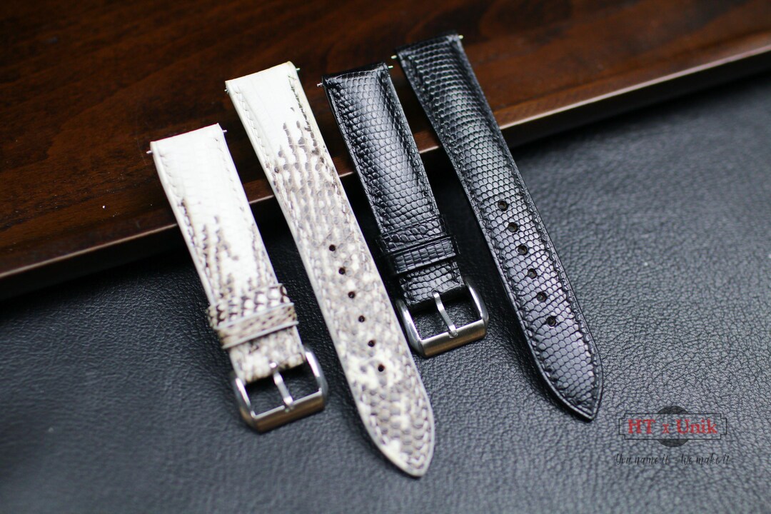 Genuine Lizard Leather Watch Strap 24mm 22mm 21mm 20mm 19mm 18mm 16mm ...