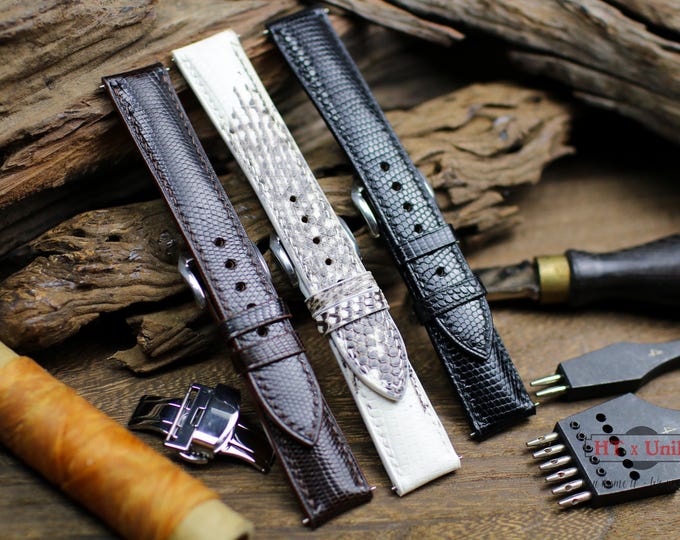 Lizard Navy Leather Watch Strap 24mm,22mm,21mm,20mm,19mm,18mm,16mm,14mm ...