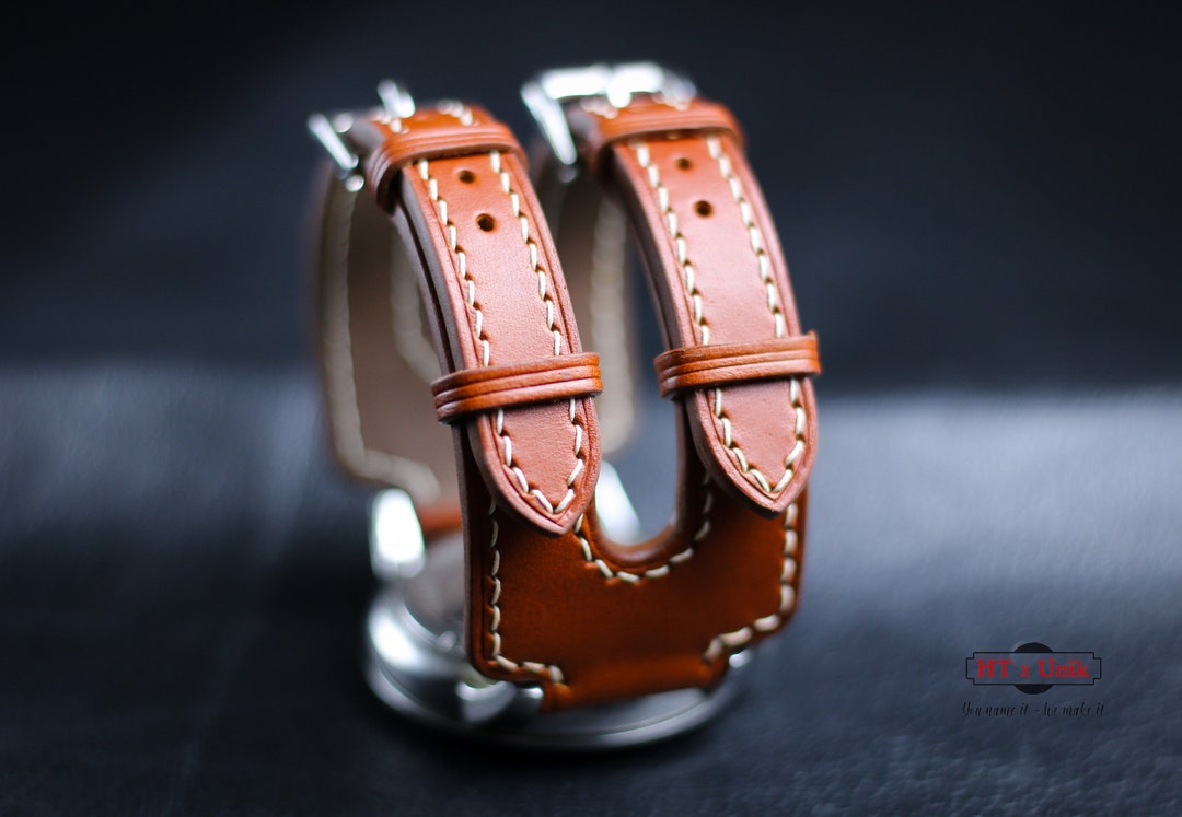 Leather Double Buckle Cuff Bracelet Strap Band, Double Wrap Watch Strap ...