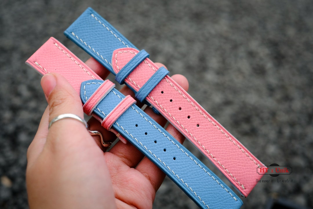 Pink Cute Epsom Leather Watch Band, Epsom Watch Strap 24mm 22mm 21mm ...