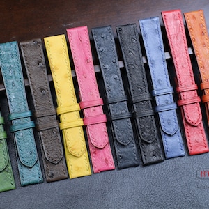 Genuine Ostrich Leather Watch Band Ostrich Strap 24mm 22mm 21mm 20mm ...