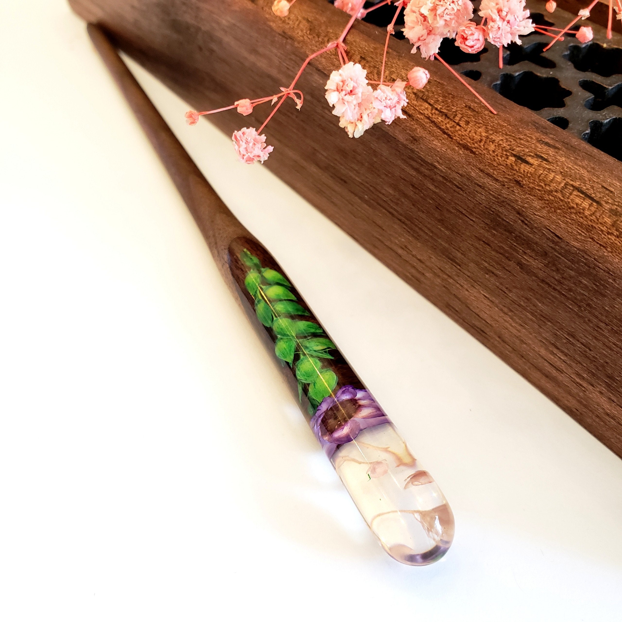 Resin Hair Stick, Wood Hair Stick, Hair Pin, Hair Fork, Bun Holder ...