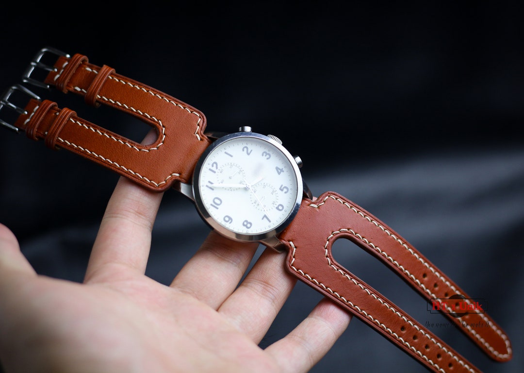 Buy Leather Double Buckle Cuff Strap Band, Leather Wrap Watch Strap ...