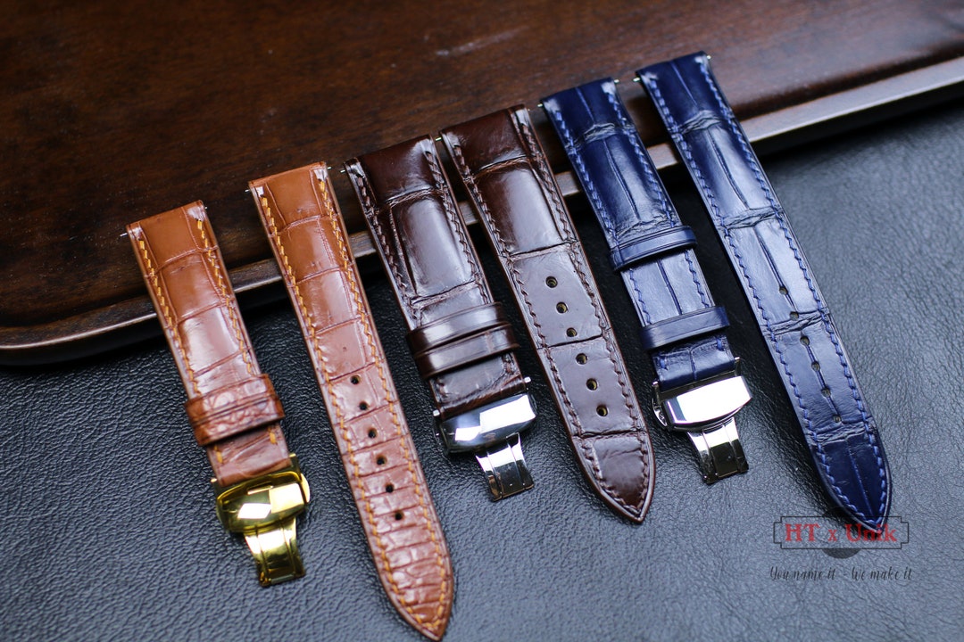 Handmade Full Grain Alligator Leather Watch Strap, Custom Size ...