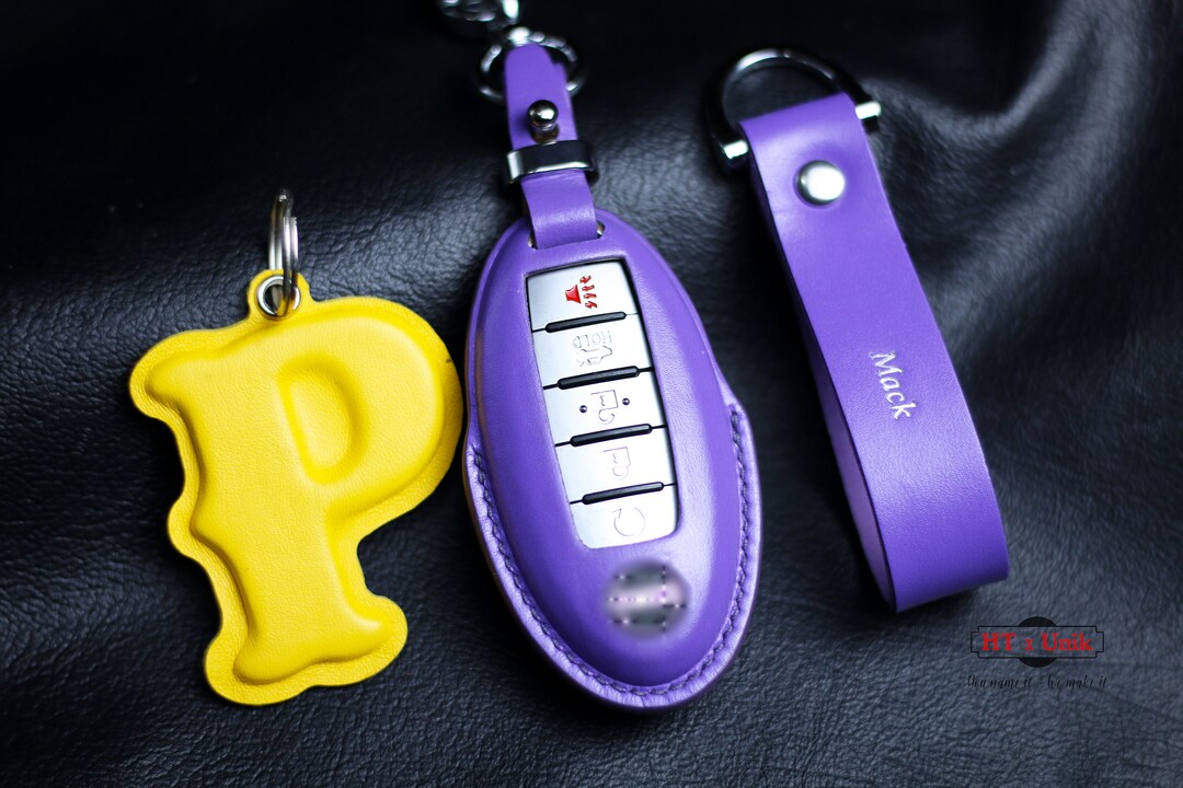 Leather Key Fob Case for 2023 2024 Pathfinder Rogue Titan Xtrail Ariya ...