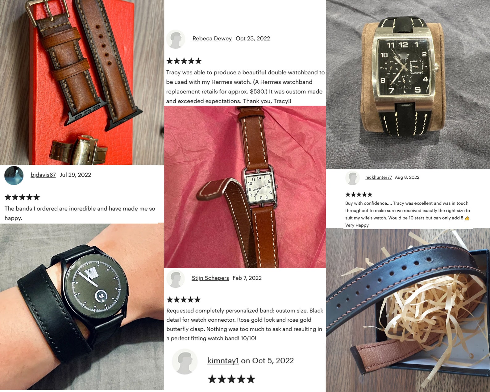 Double Wrap Leather Watch Band, Double Strap Leather Watch Strap, Long ...