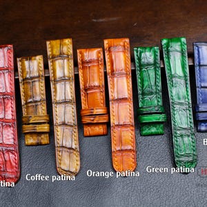 Genuine Alligator Leather Watch Strap 24mm 22mm 21mm 20mm 19mm 18mm ...