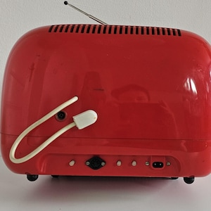 Space Age Red Portable Iskra Minirama Tv/ Yugoslavia 70's/ Red Plastic ...