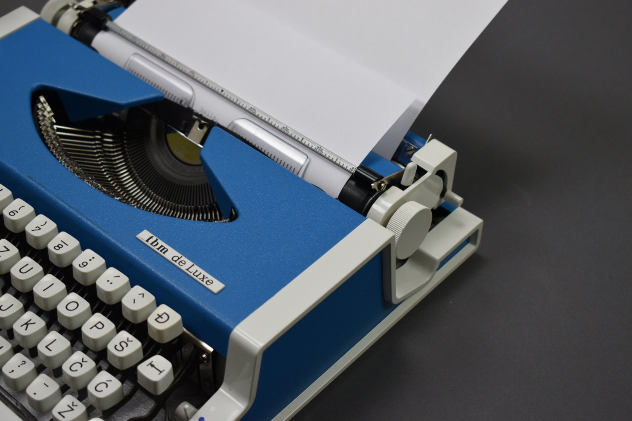 Vintage Blue Working Unis Tbm Typewriter, 80s Typewriter, Manual ...
