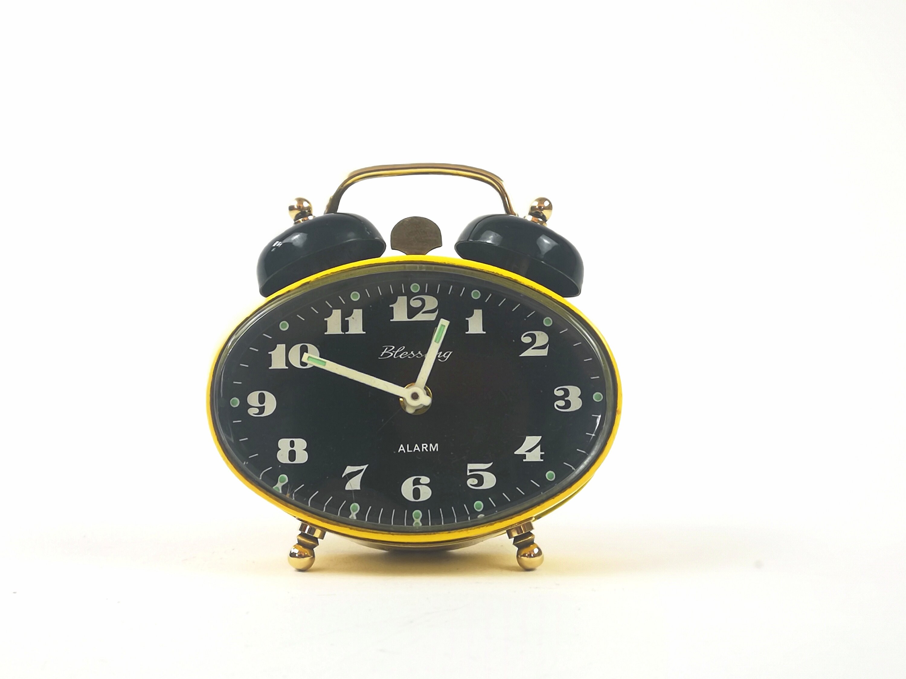 Rare Antique Pop Blessing Ellipse Alarm Clock, Vintage Ellipse Table ...