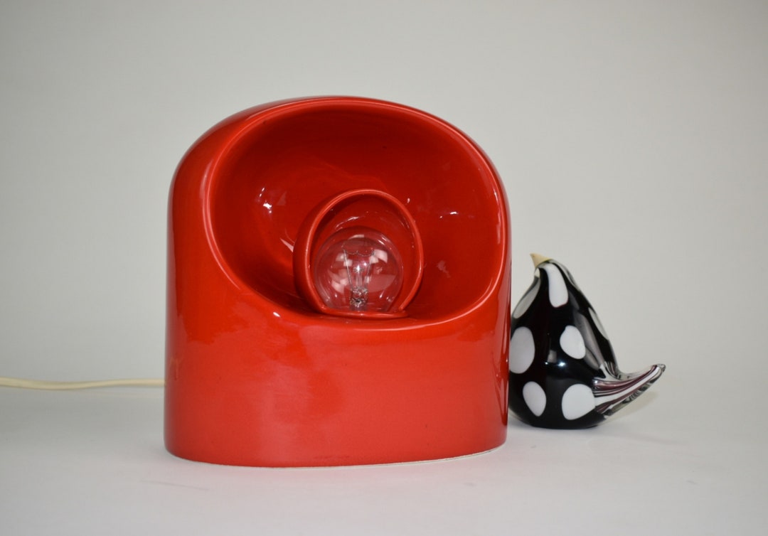 Rare MCM Red Ceramic Table Lamp by Marcello Cuneo, Italy, 1960s - Etsy