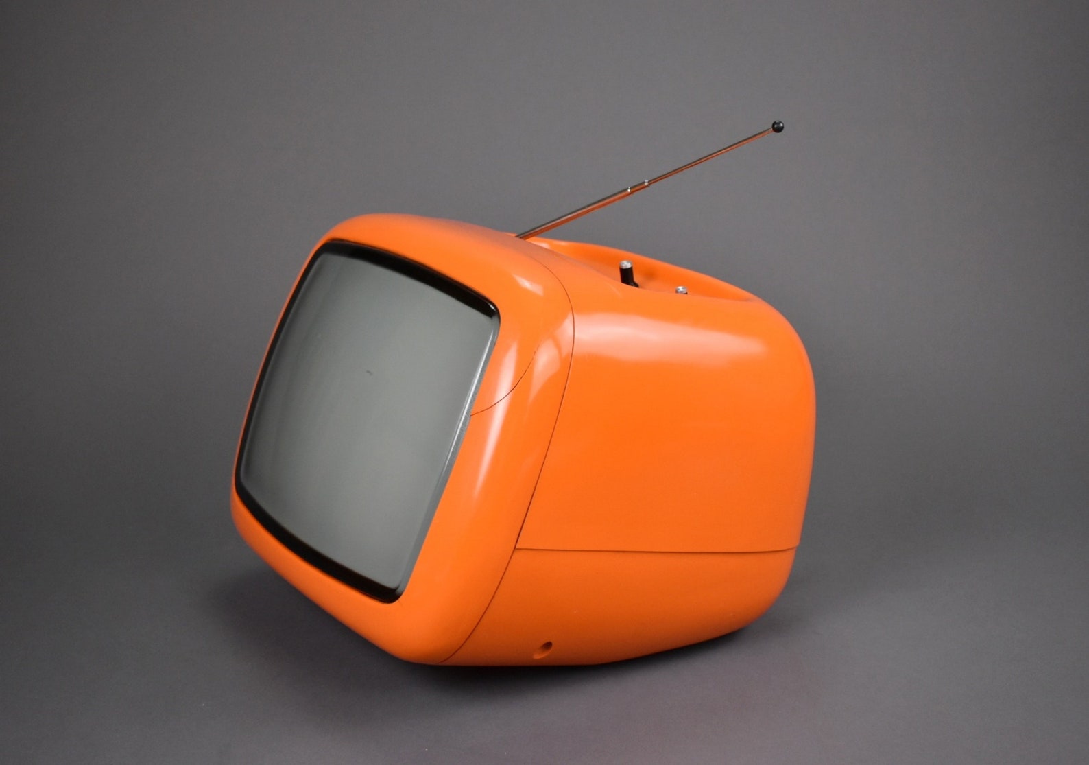 Space Age Rare Portable Tv, Iskra Yugoslavia Tv Minirama, Yugoslavia 1970, Orange Portable Tv ...