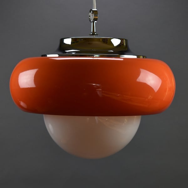 Orange Glass Retro Pendant Light - Etsy UK