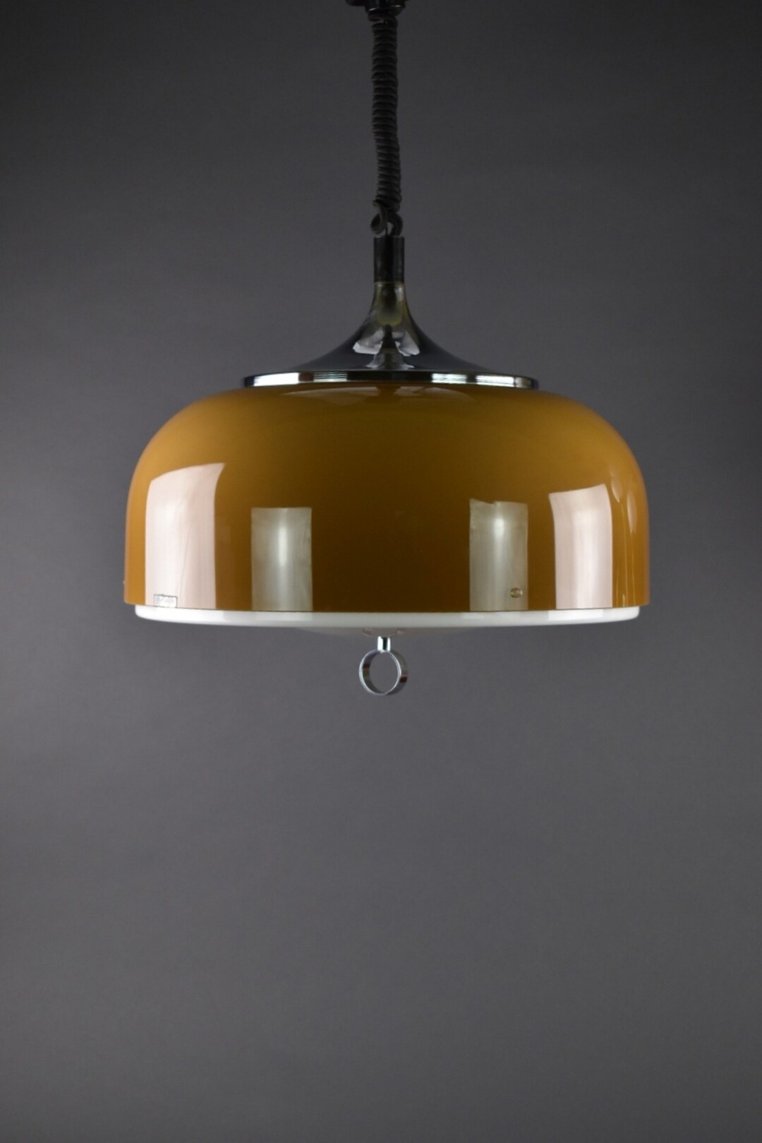Vintage XL Meblo Guzzini Pendant Lamp, Adjustable Brown Ceiling Light ...