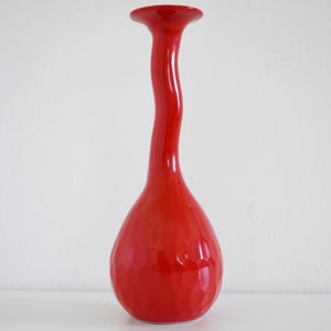 Vintage Red Ceramic Vase/ Rare Handmade Vase/ Vintage Vase Decor/ Retro ...