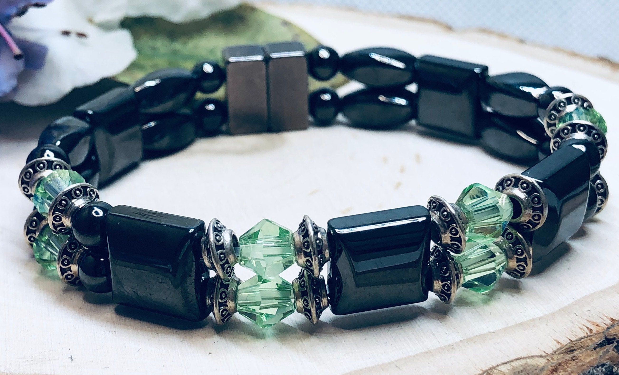 Powerful Double Strand Magnetic Therapy Bracelet With High | Etsy