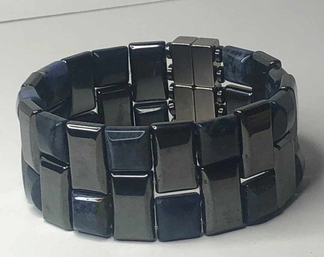 5 Strand Magnetic Therapy Bracelet With Dumorite Gemstone - Etsy