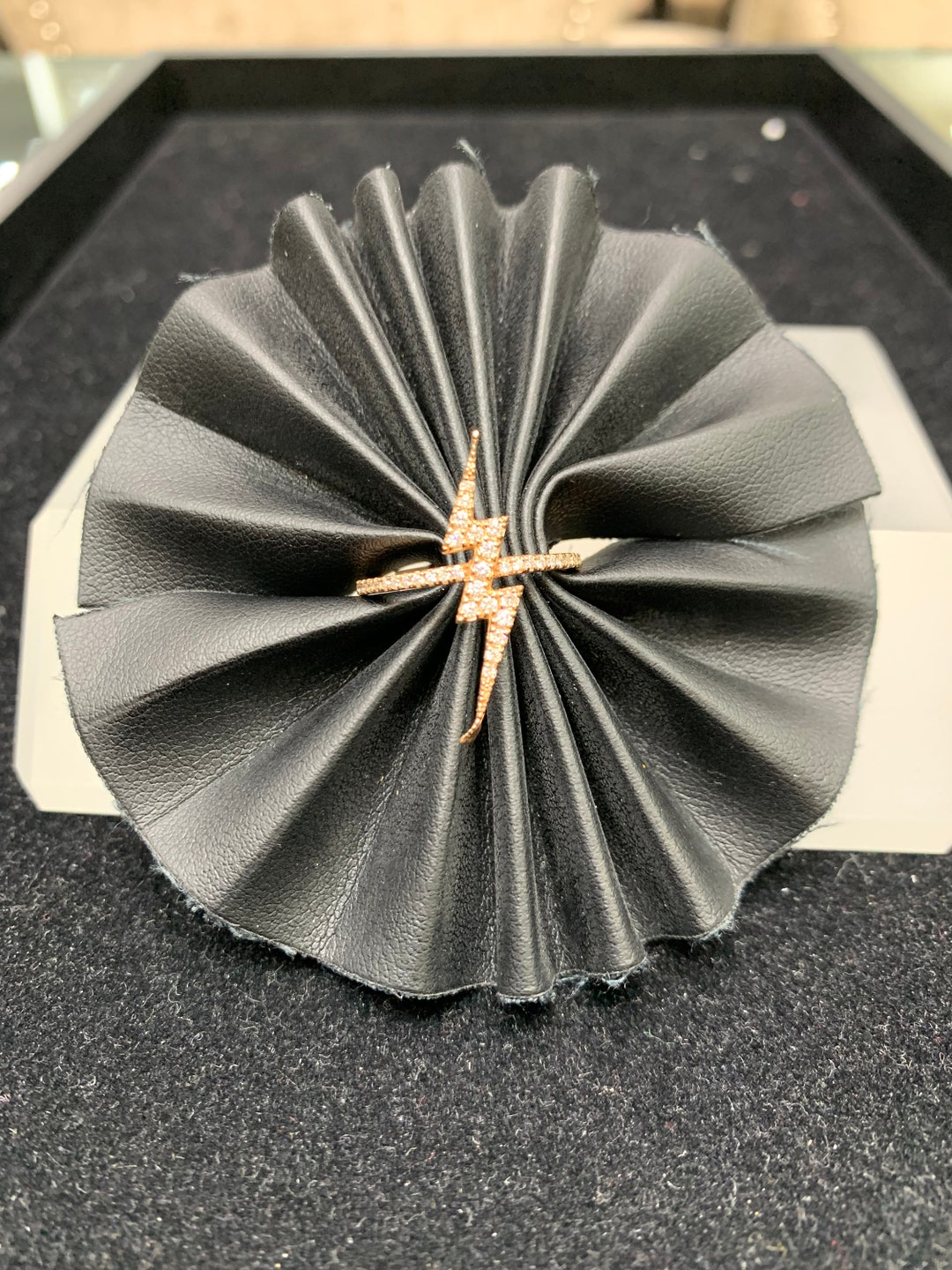 14K Rose Gold Flash Ring - Etsy