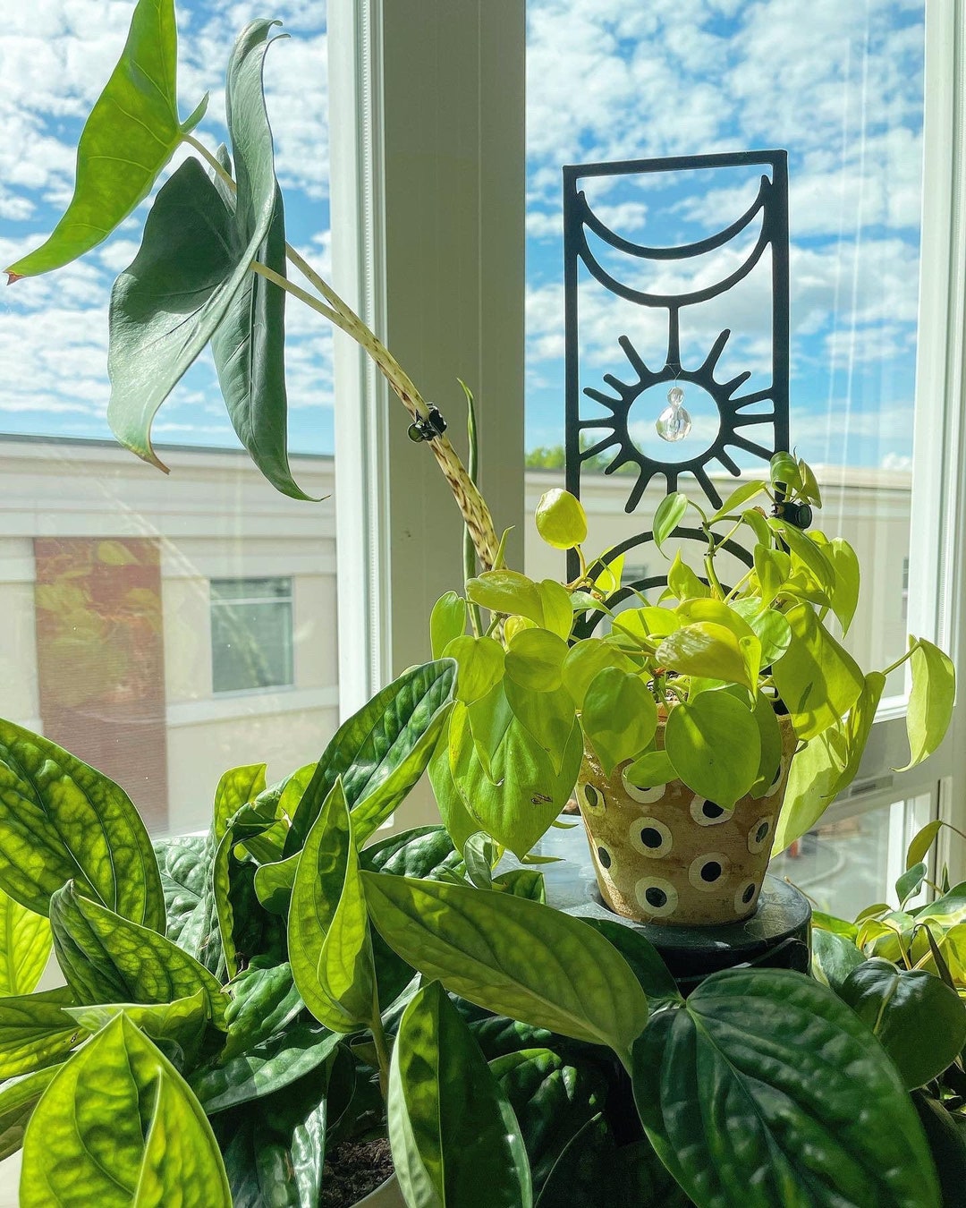 Celestial Sun Catcher Trellis 3D Printed Moon Lunar Boho Plant Art ...