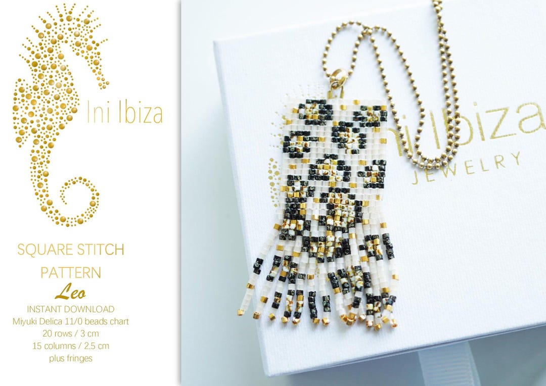 Square Stitch Pattern,miyuki Pattern,pattern Pendant,earring,download ...