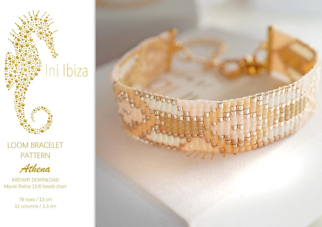 Loom Bracelet Pattern “athena” for Miyuki Delica 11/0, PDF Beading ...