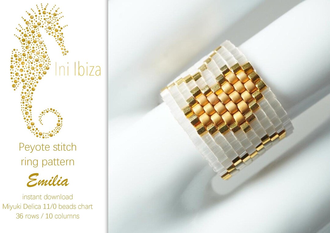 Miyuki Bead Pattern for a Ring Made of Miyuki Delica 11/0 Beads, Emilia ...