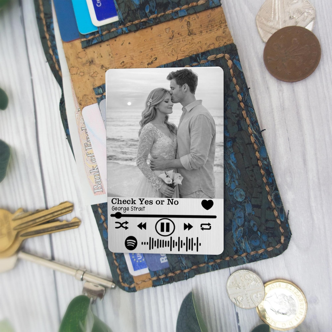 Custom Photo Wallet Card for Couples, Custom Song Plaque Card ...