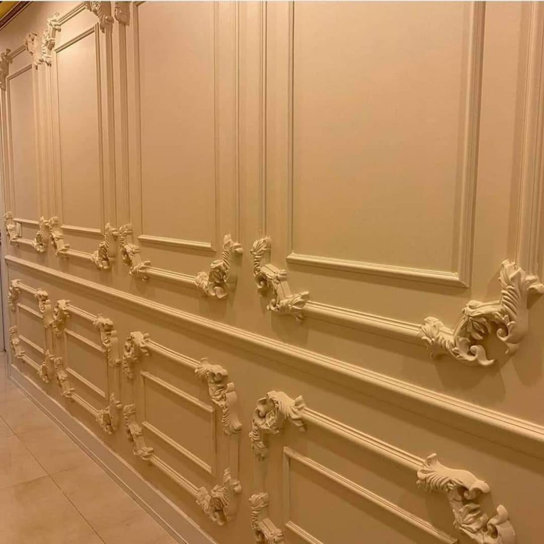 Paintable Solid Polystyrene Corner Motif Wall Covering Kit-4 (0,98 and ...