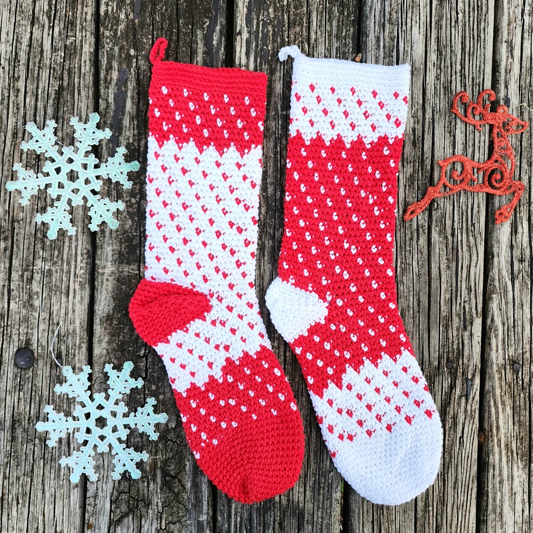 Crochet Christmas Stocking a Fireplace Decor Winter - Etsy