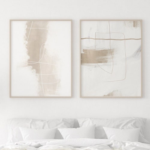 Neutral Wall Art Set of 2 Prints Neutral Gallery Wall Set - Etsy