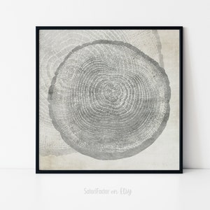Tree Stump Wall Art, Set of 4 Prints Square, Wood Tree Ring, Wood Slice ...